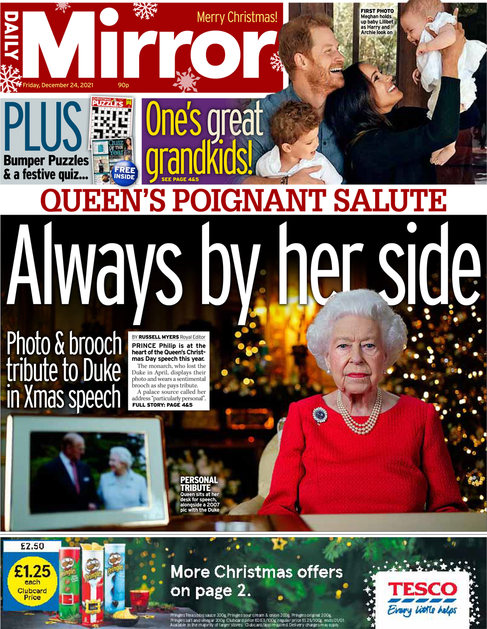 Newspaper headlines: Omicron study hope, and Queen's moving tribute ...