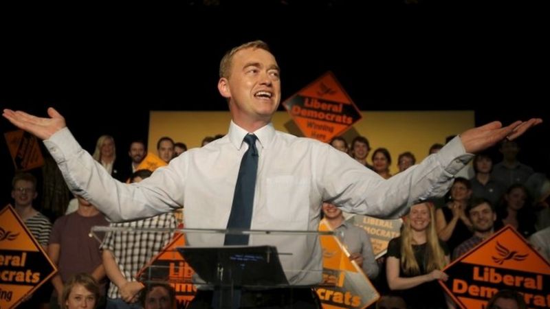 Tim Farron: Lib Dems now only 'credible' opposition to Tories - BBC News