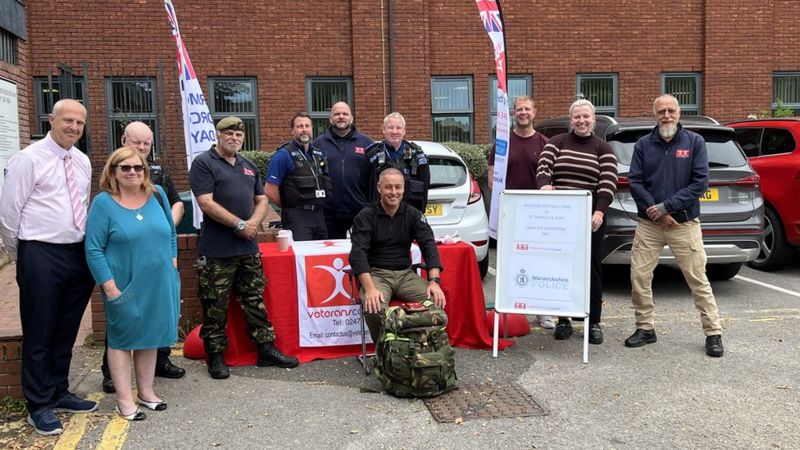 Warwickshire PC completes 96-mile challenge for veterans charity - BBC News