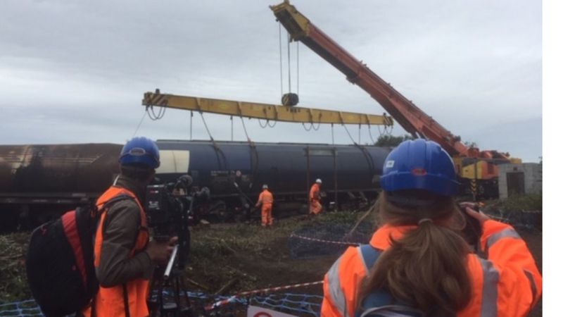 Llangennech derailment: 'Devastation' at crash site - BBC News