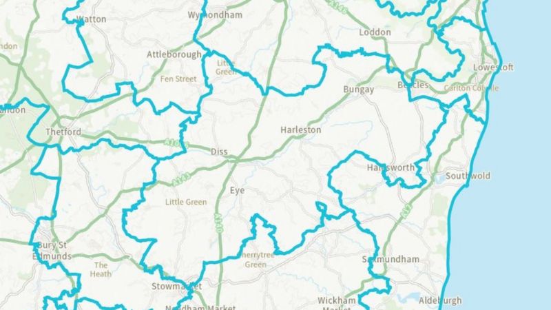 Parliamentary constituency changes affect Norfolk/Suffolk border - BBC News