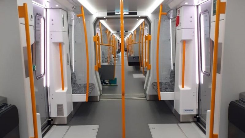 First new Tyne and Wear Metro train arrives in UK - BBC News