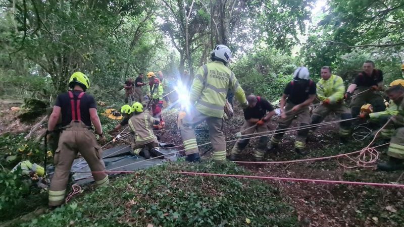 Cornwall Air Ambulance describes mine shaft rescue - BBC News