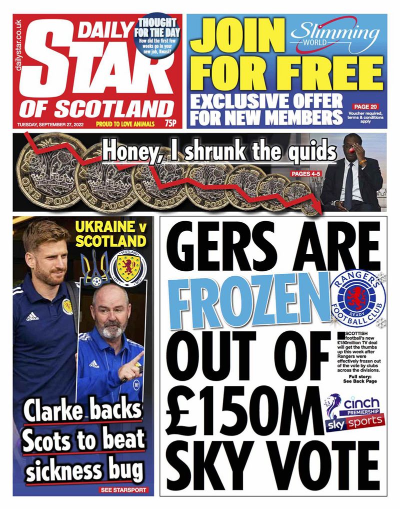 Scotland's papers: UK financial market in 'turmoil' as 'pound tanks ...