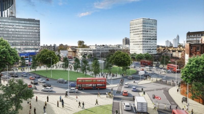 Elephant and Castle: Two-way traffic redesign causes chaos - BBC News