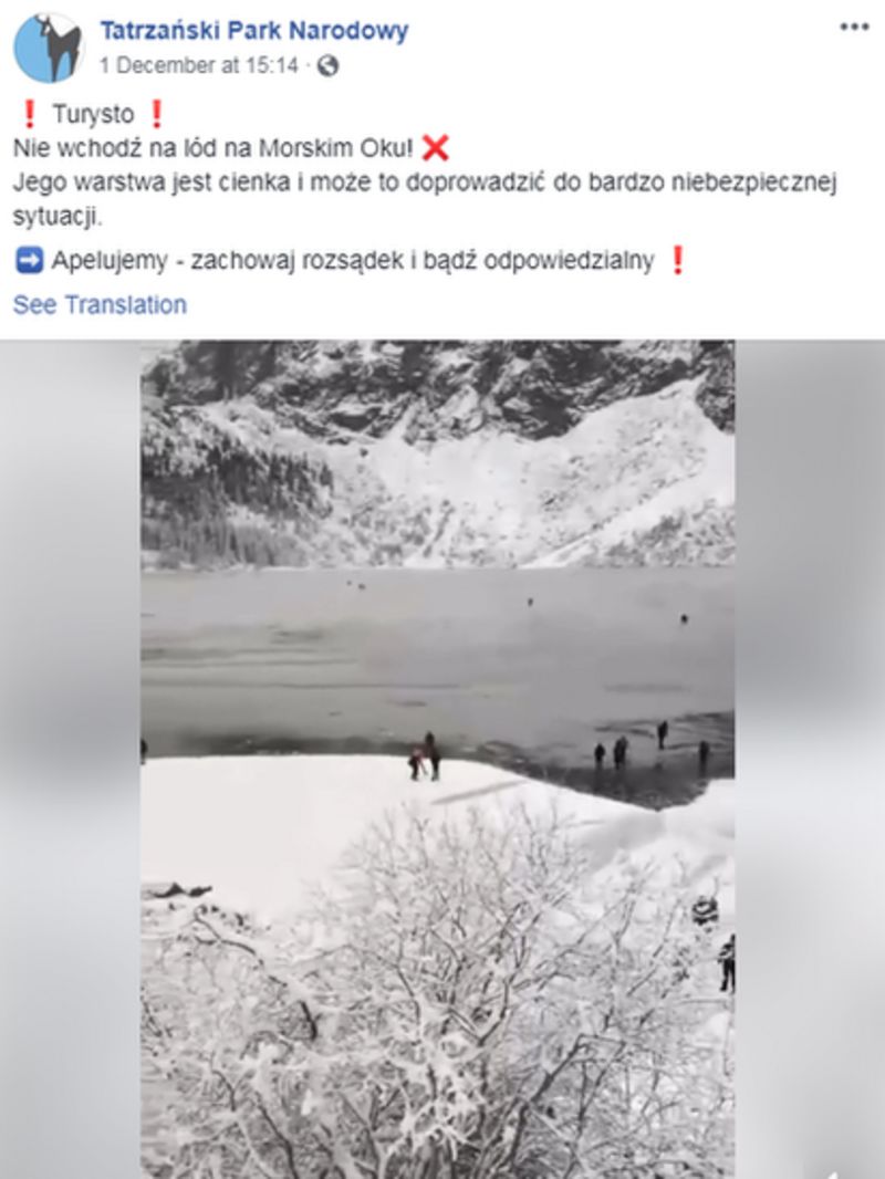 Tourists risk lives on Polish thin ice - BBC News