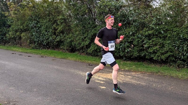 I was getting bored of running - then I found joggling - BBC News