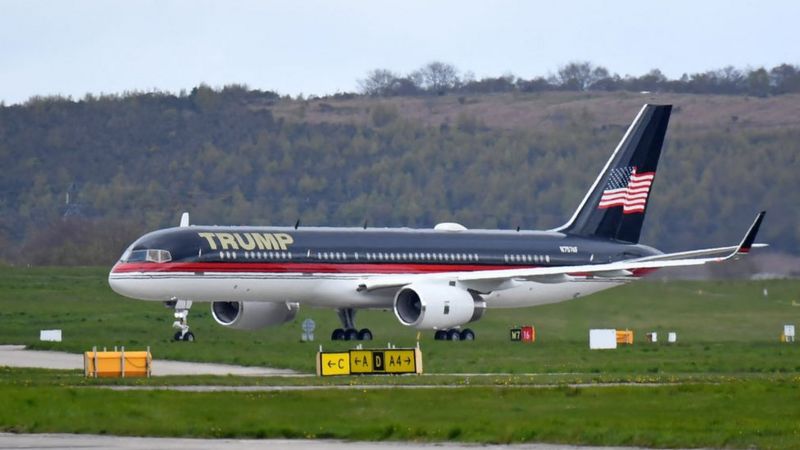 Donald Trump says it is 'great to be home' on visit to Scotland - BBC News