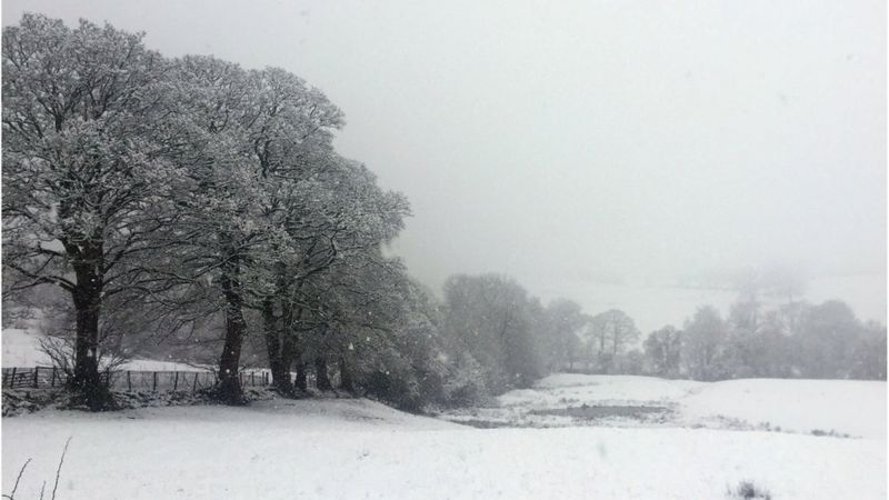 Heavy snow affects travel in the north of England - BBC News