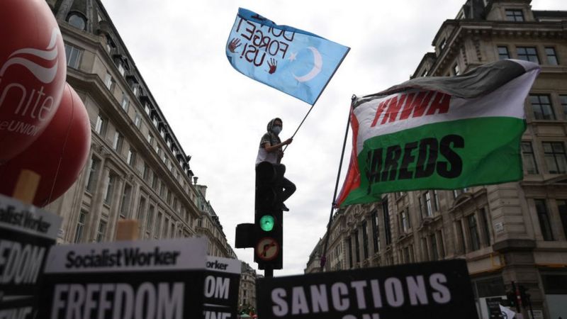 London protests: Thousands march through capital in day of protest ...