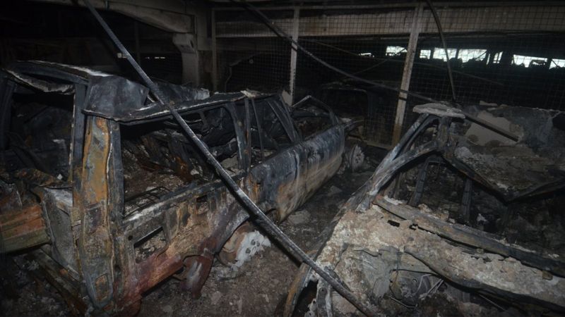 Liverpool Echo Arena car park fire photos released - BBC News