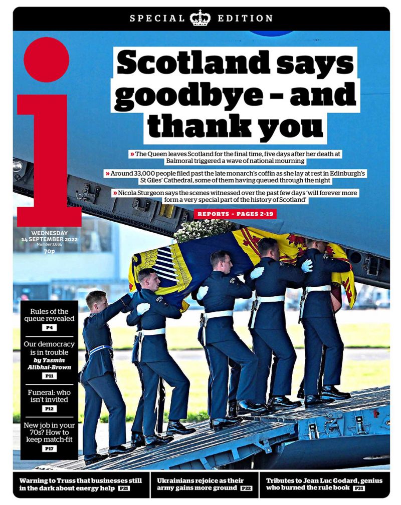 Scotland's papers: Nation bids final farewell to the Queen of Scots ...