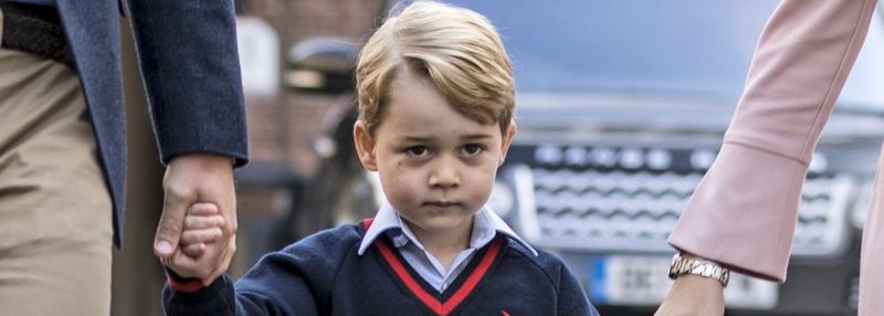 Prince George starts first day at school - BBC News