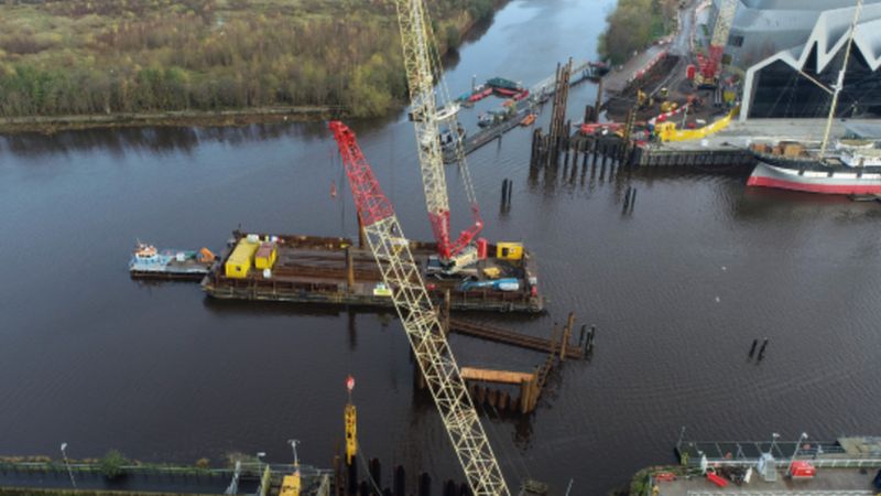 New bridge connecting Govan-Partick sails into Glasgow - BBC News