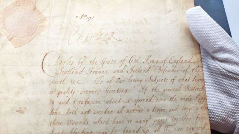Charles II: Declaration of Breda document to go on sale - BBC News