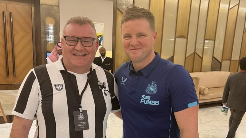 Expat NUFC fans book their flights for Wembley final - BBC News