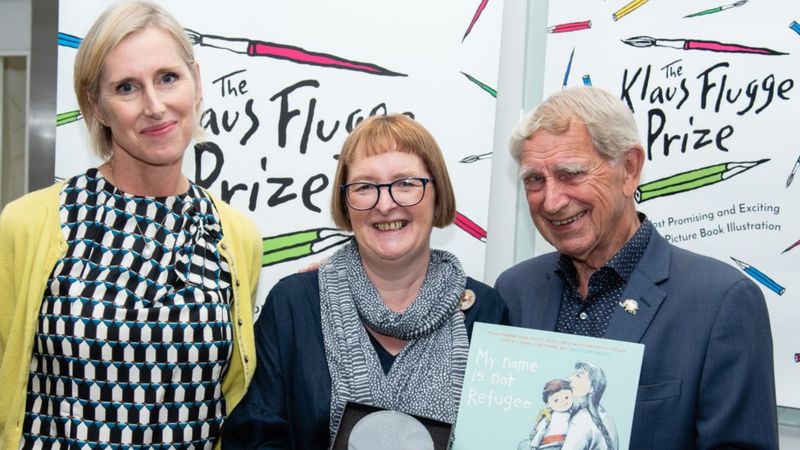 Kate Milner's My Name is Not Refugee wins Klaus Flugge Prize - BBC News