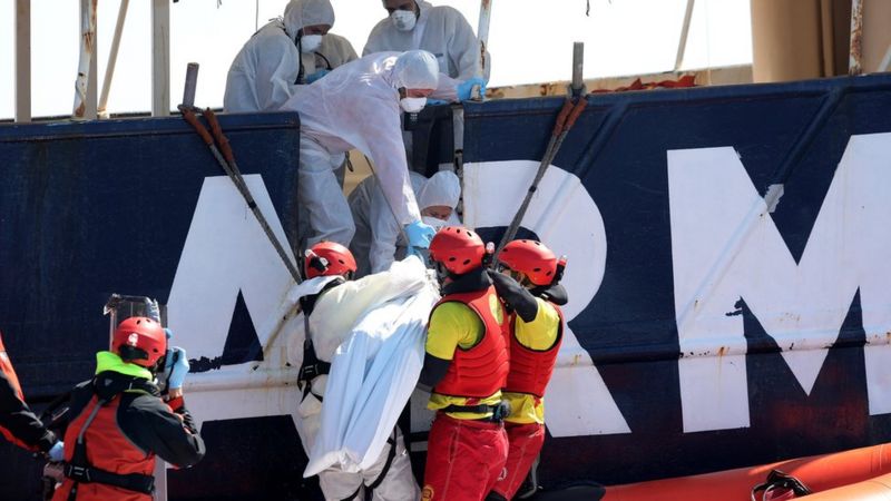 More than 200 migrants feared drowned in Mediterranean - BBC News