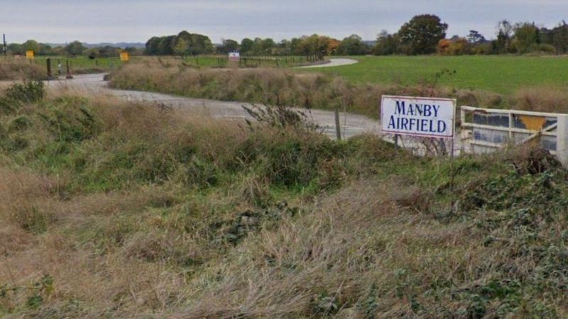 Manby Airfield: Horseboxes set ablaze at former RAF site - BBC News