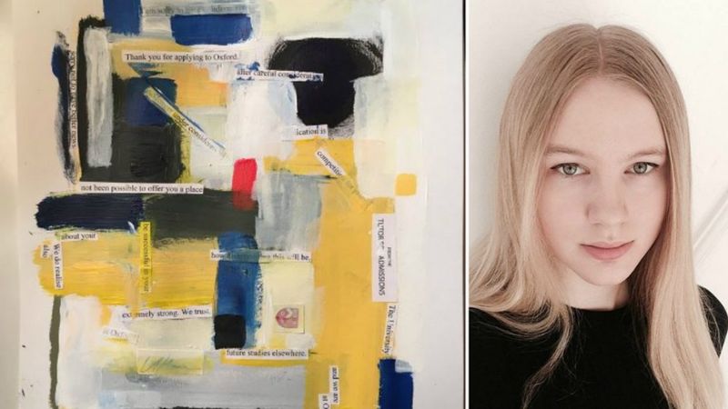 Oxford University rejection letter turned into art - BBC News