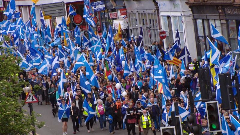 Thousands take part in independence march - BBC News