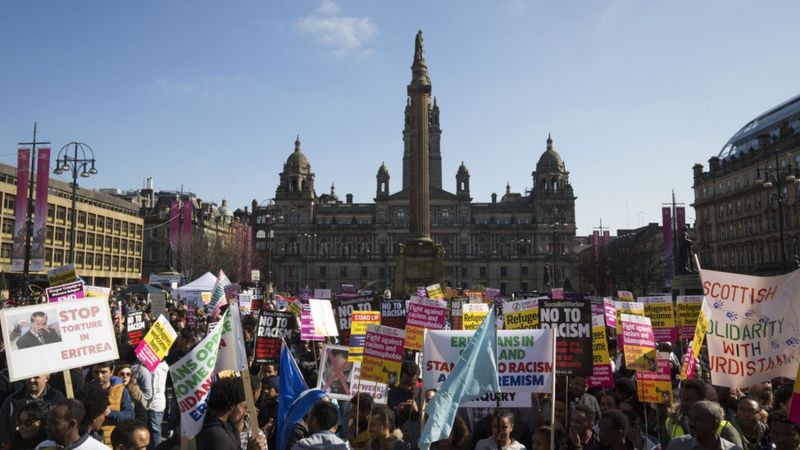 Thousands Attend Glasgow Anti Racism March And Rally Bbc News