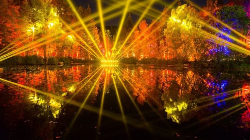 In Pictures: Enchanted Forest light show opens to public - BBC News