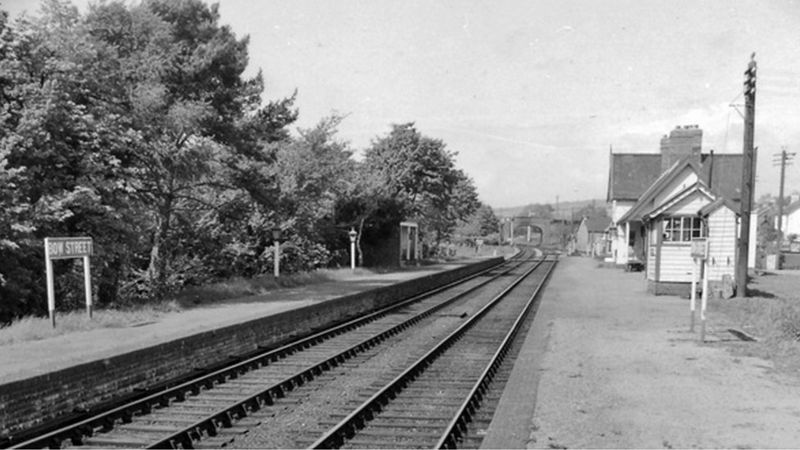 Station reopening at Bow Street brings first trains for 56 years - BBC News