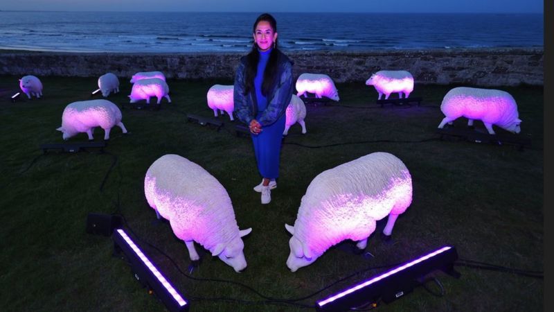Illuminated 'sheep' hail Lindisfarne Gospels Newcastle visit - BBC News