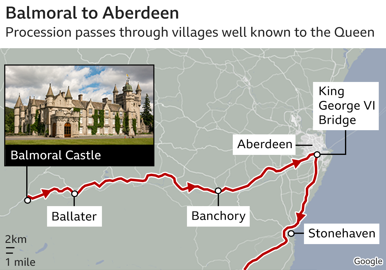 Queen Elizabeth II Coffin To Travel By Road From Balmoral To Edinburgh Queen Elizabeth II Coffin To Travel By Road From Balmoral To Edinburgh