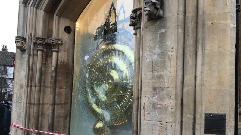 Cambridge's Corpus Clock targeted by hammer vandal - BBC News
