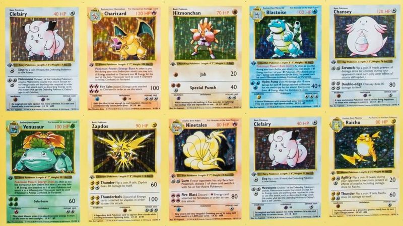 Pokémon: Rare un-cut sheet of first edition cards sold at auction - BBC ...