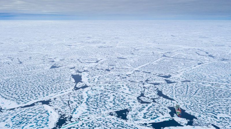 Arctic Sea Ice Shrinks To Near Record Low Extent Bbc News