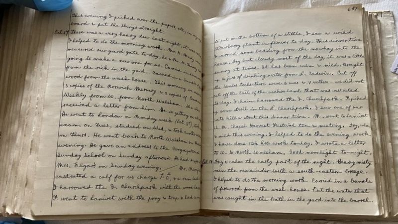 Farmer's 1900s Cornwall diaries going on display - BBC News