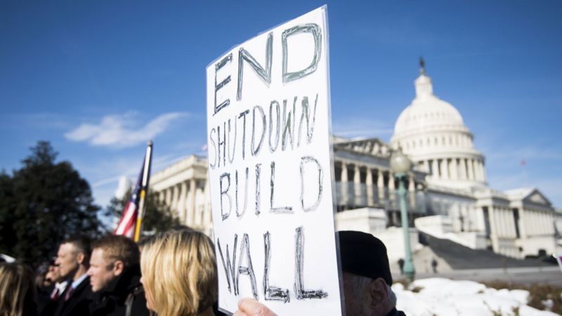 US partial government shutdown becomes longest ever - BBC News