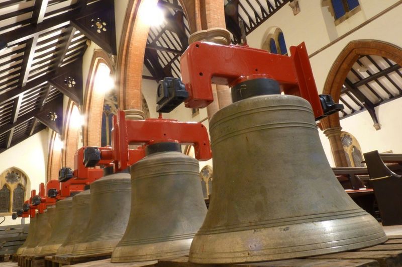 Barrow's St James' Church 'silent' bellringing practice - BBC News