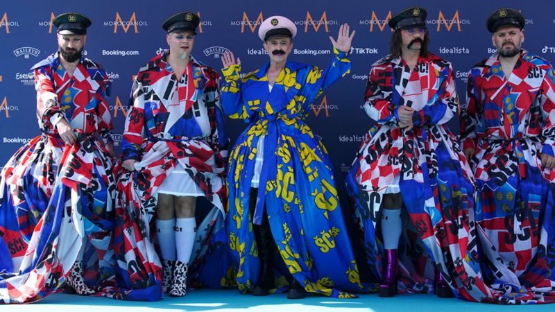 Eurovision 2023 stars hit turquoise carpet - in pictures - BBC News