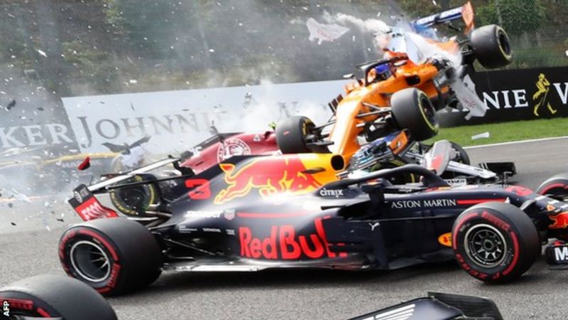 Sebastian Vettel wins in Belgium after dramatic crash - BBC Sport