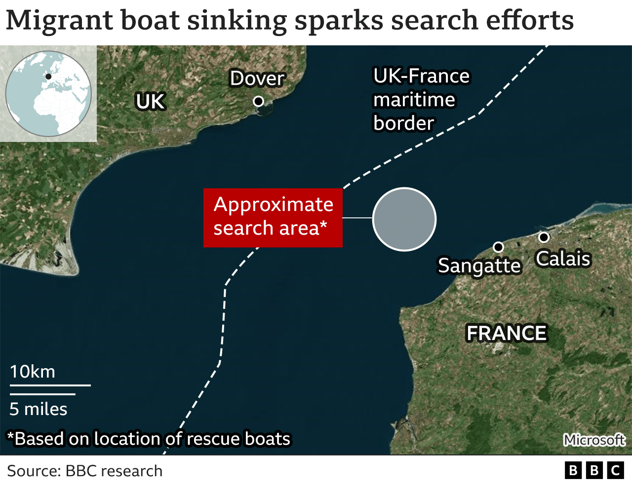 Migrant boat sinks in Channel killing six people - BBC News