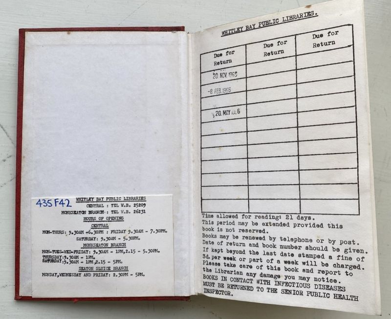 Whitley Bay: Overdue library book returned 56 years late - BBC News