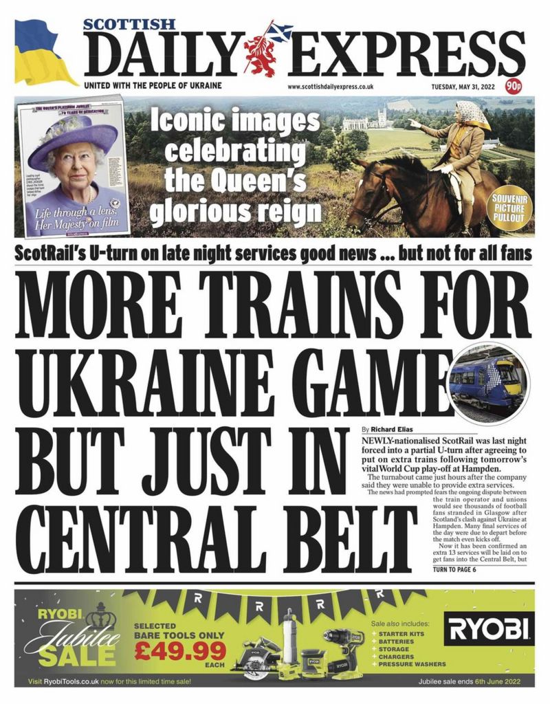 Scotland's papers: ScotRail adds late trains for World Cup play-offs ...