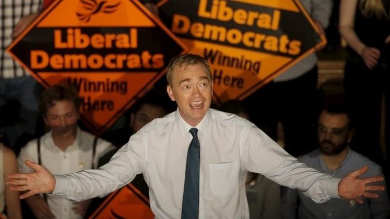 Tim Farron: Lib Dems now only 'credible' opposition to Tories - BBC News