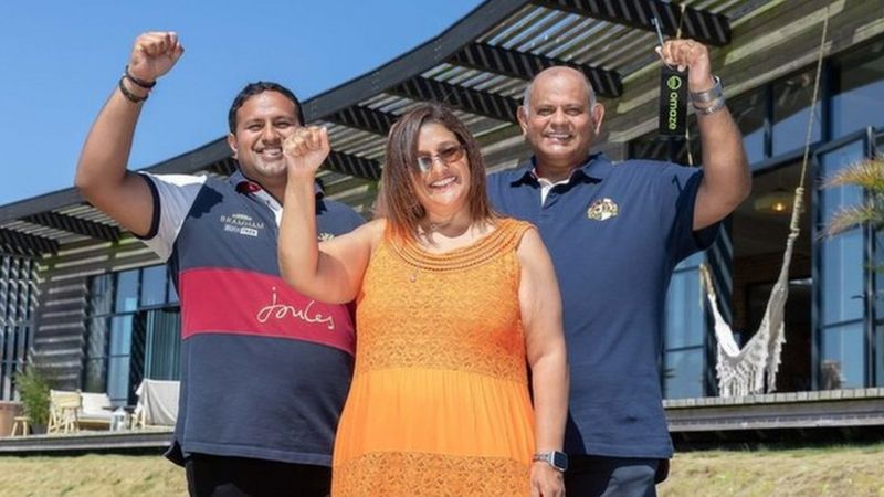 Omaze £3m house draw winner from Essex bans kids from quitting jobs - BBC News