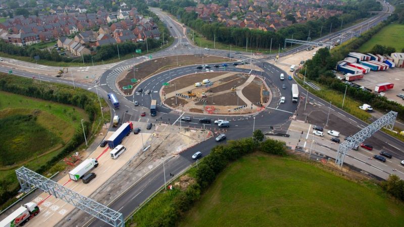 Northamptonshire's A45/A6 £24m roundabout project completed - BBC News