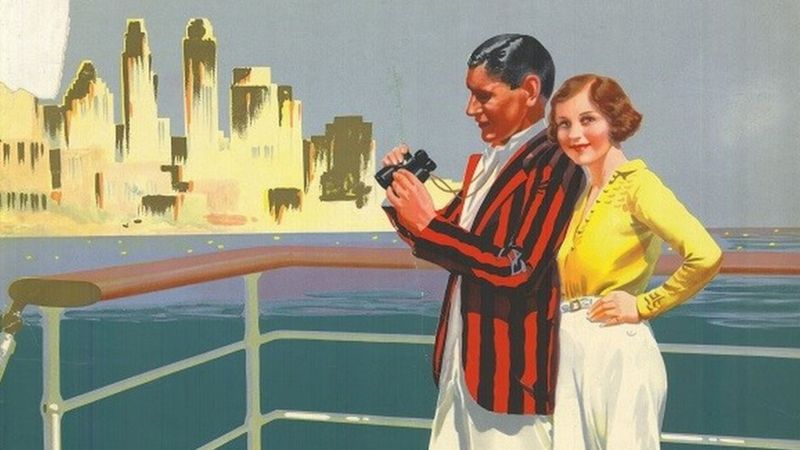 Vintage Cunard liner posters go on display in Liverpool - BBC News