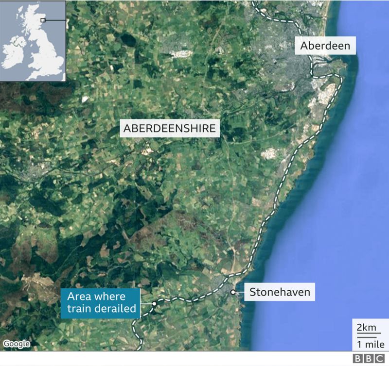 Stonehaven derailment: Train had reached 72.8mph - BBC News