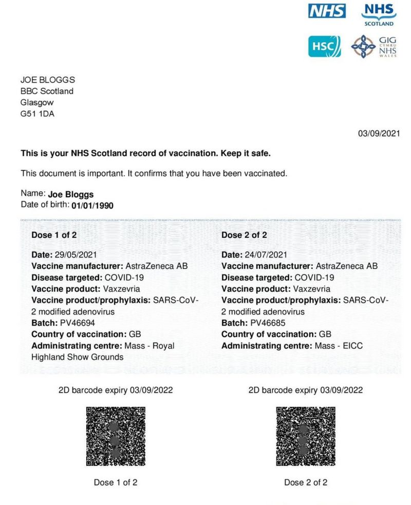 Covid in Scotland: Vaccination certificates still have security glitch ...