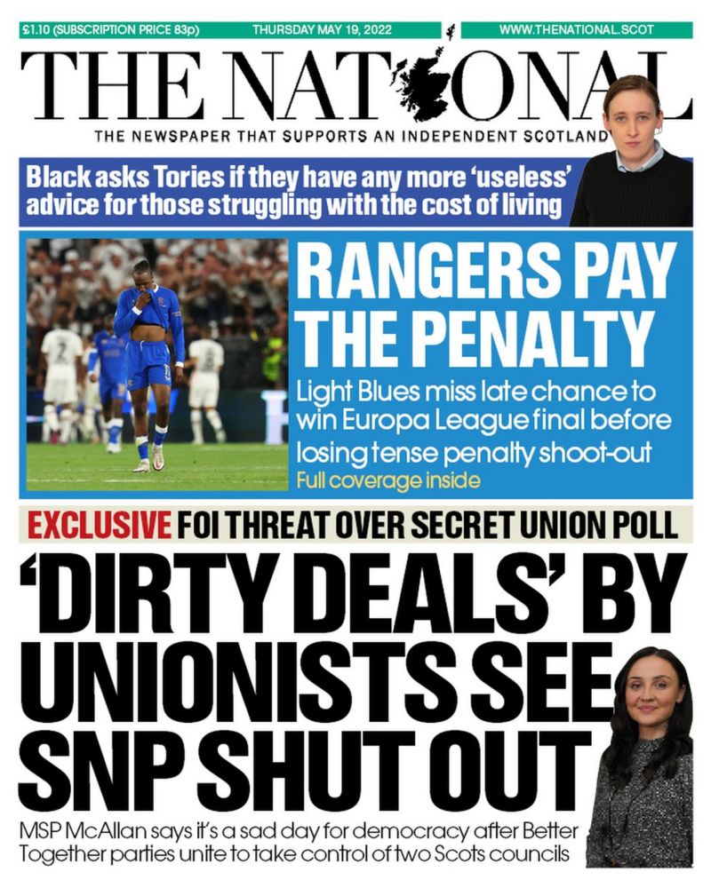 Scotland's papers: Rangers 'pain in Spain' and ScotRail 'cuts chaos ...