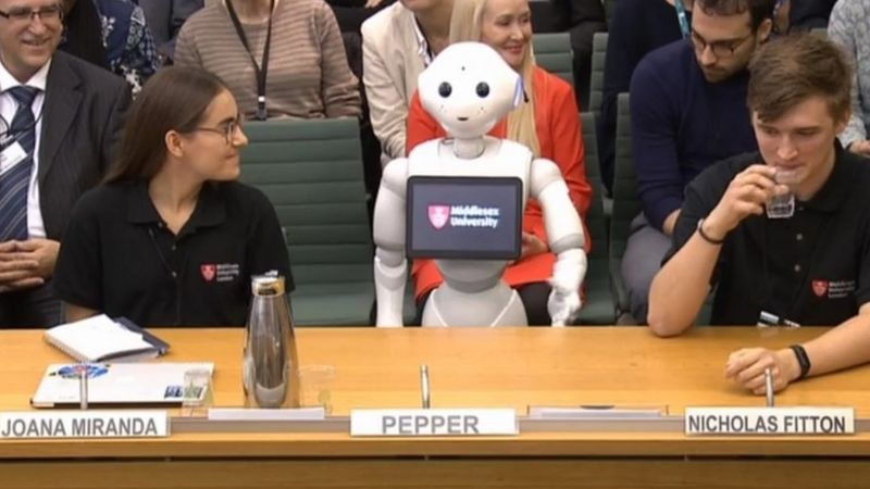 Robot 'talks' to MPs about future of AI in the classroom - BBC News
