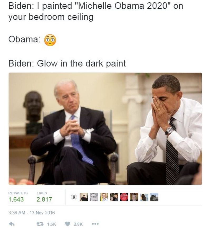 Biden and Obama memes: Jokes on Trump imagined - BBC News